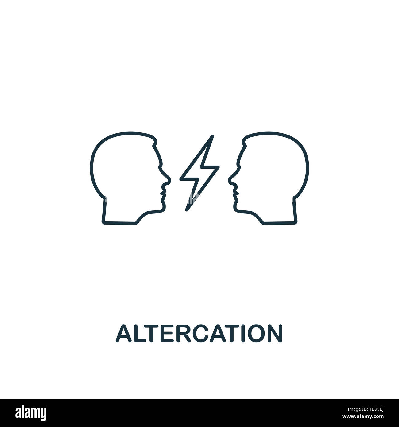 Altercation icon. Thin line design symbol from business ethics icons ...