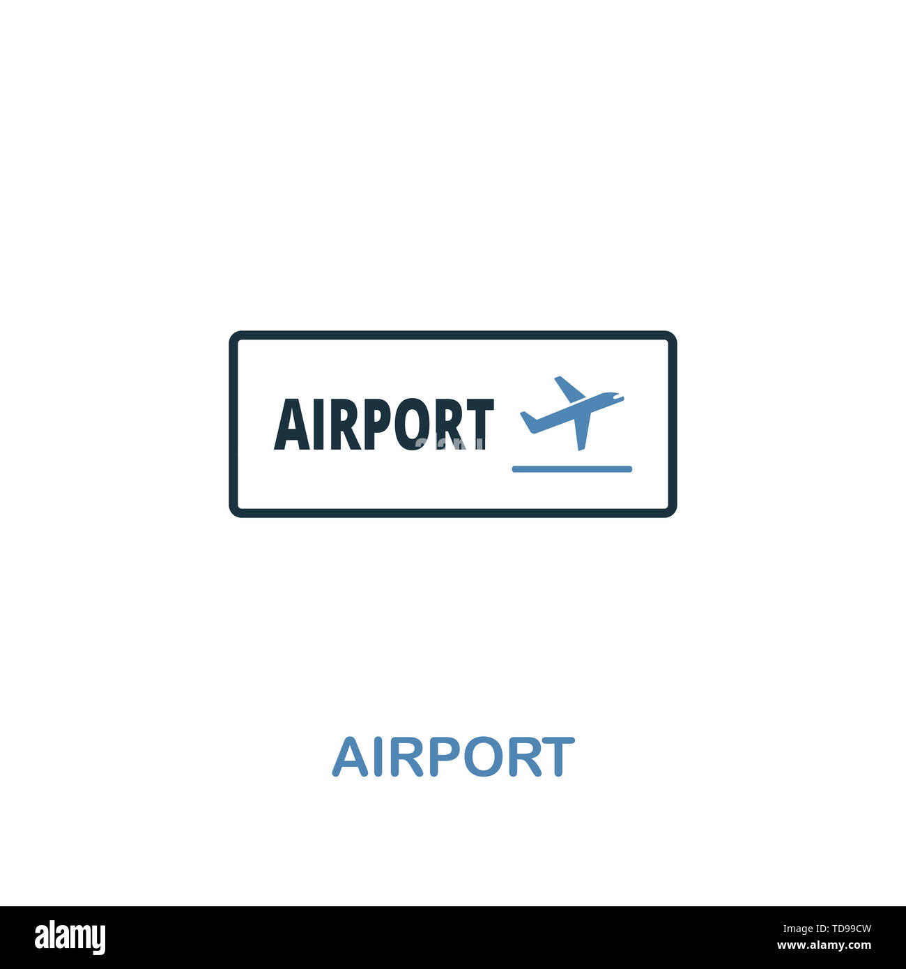 Airport icon in two colors. Creative design from city elements icons ...