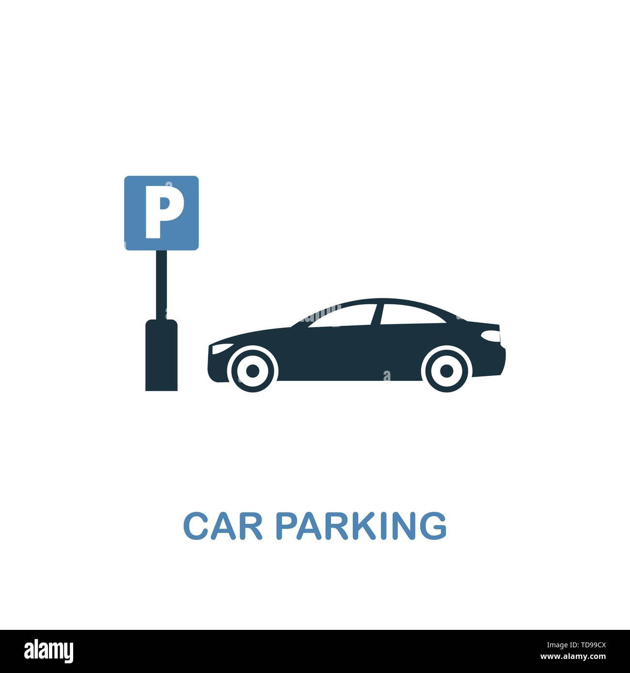 Car Parking icon in two colors. Creative design from city elements ...