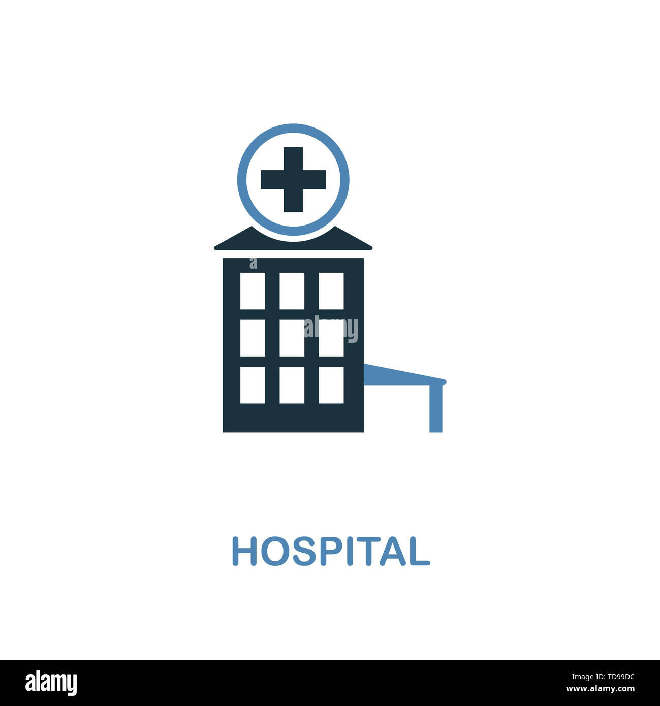 Hospital icon in two colors. Creative design from city elements icons ...