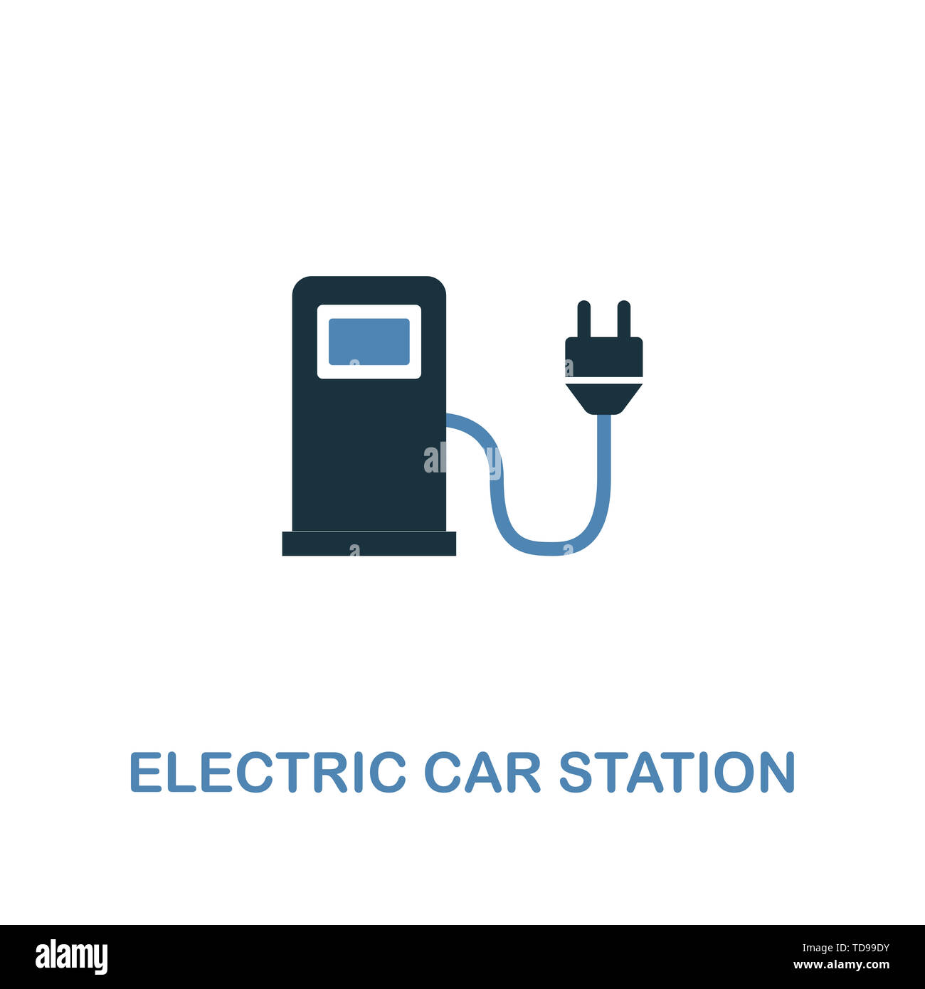 Electric Car Station icon in two colors. Creative design from city ...