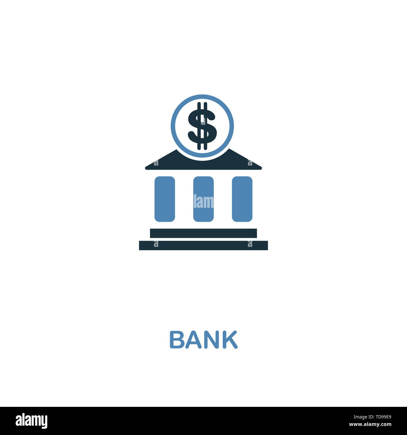 Bank icon in two colors. Creative design from city elements icons ...