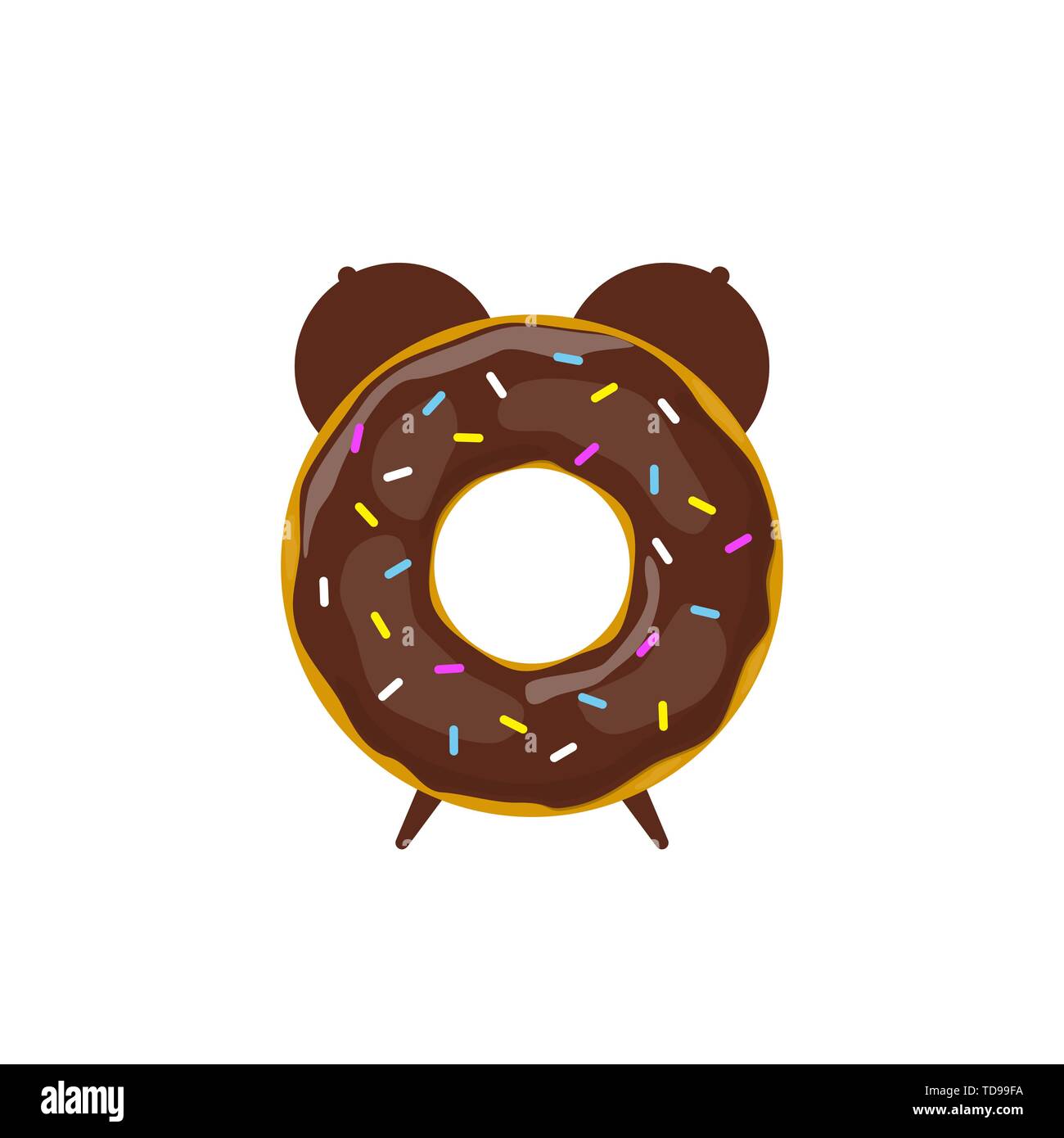 Alarm clock donut. Breakfast time. Vector illustration Stock Vector ...