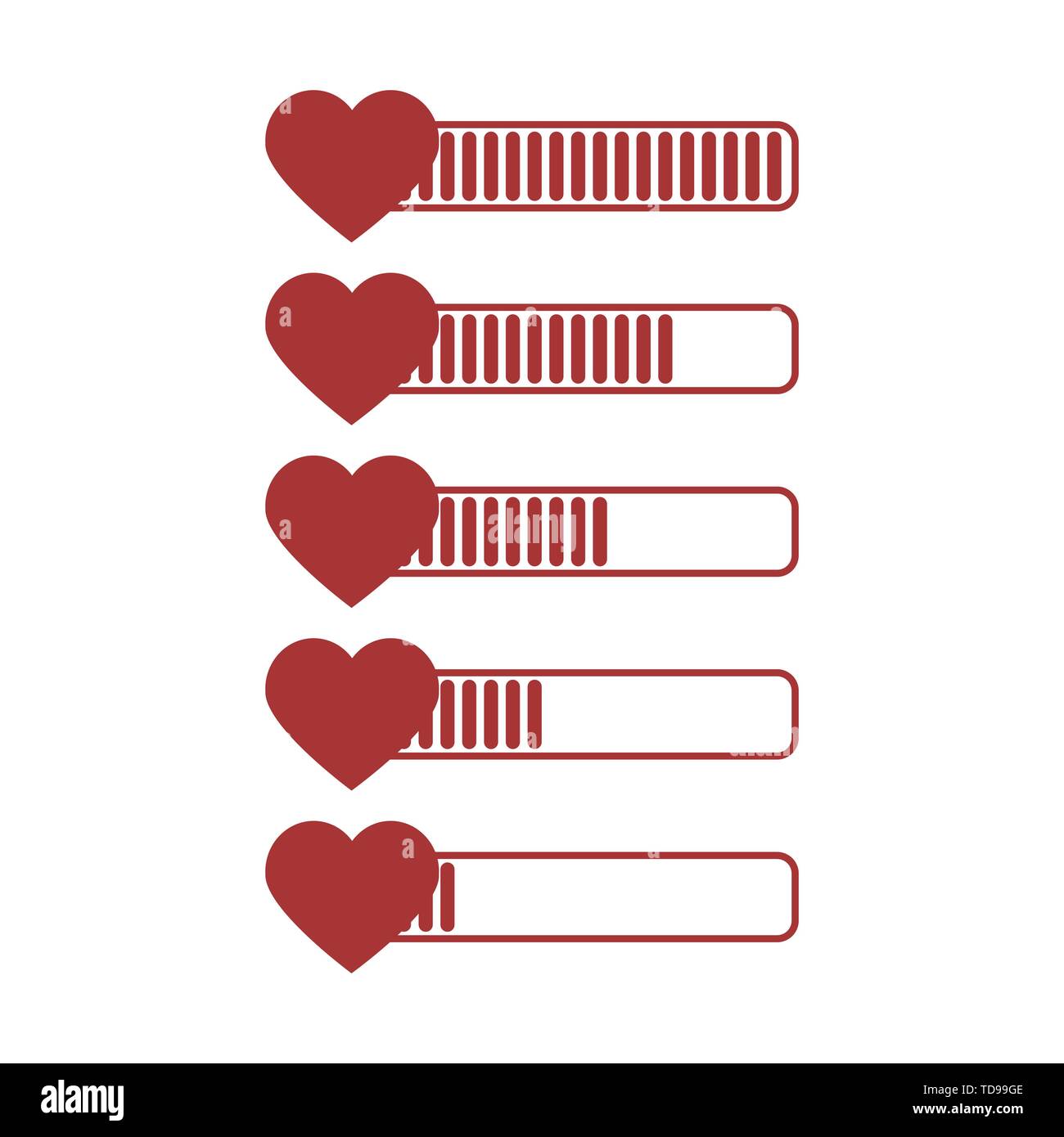 Isolated pixel health bar heart hi-res stock photography and images - Alamy