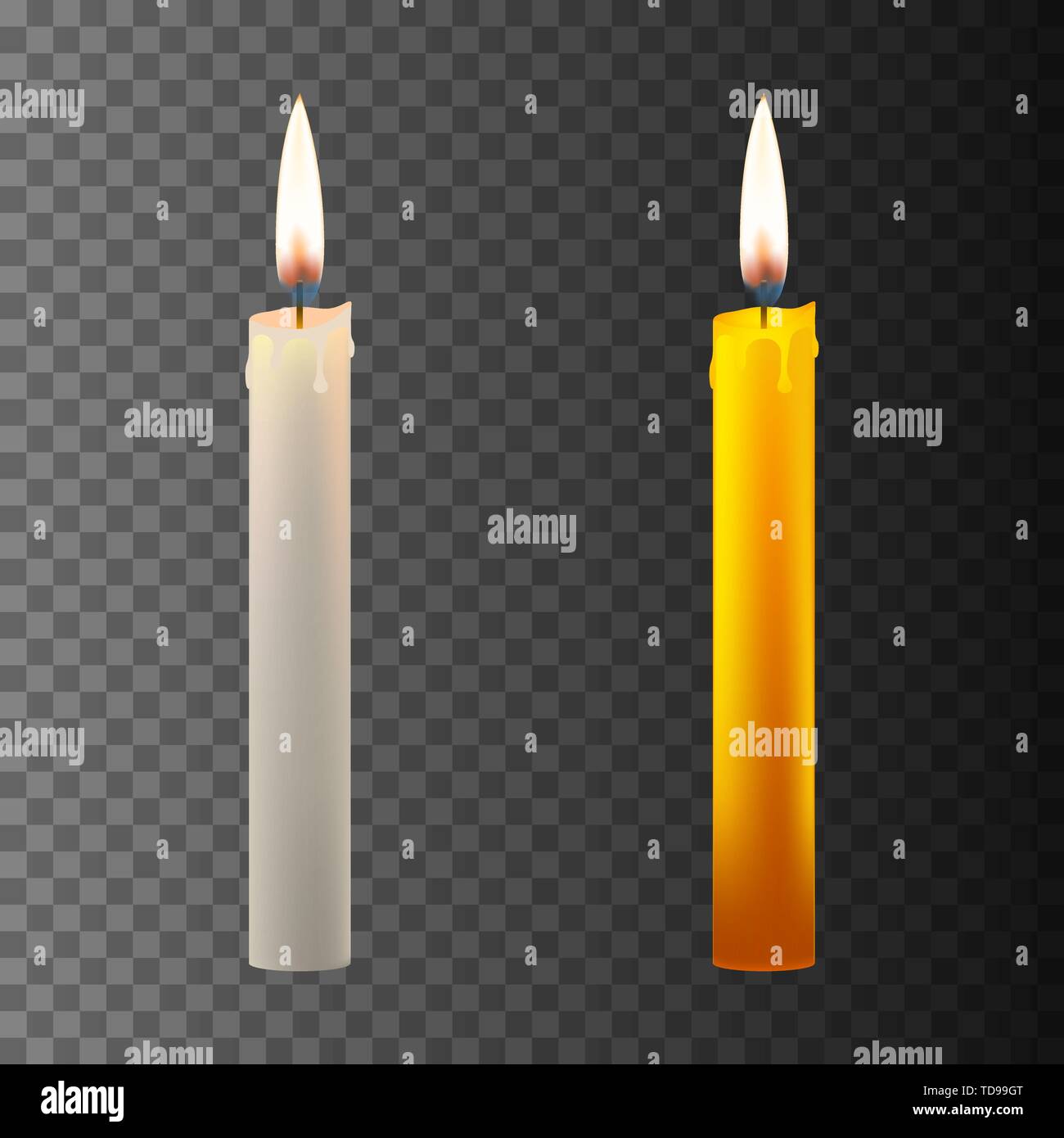 Realistic candle on dark back. Vector illustration Stock Vector Image ...
