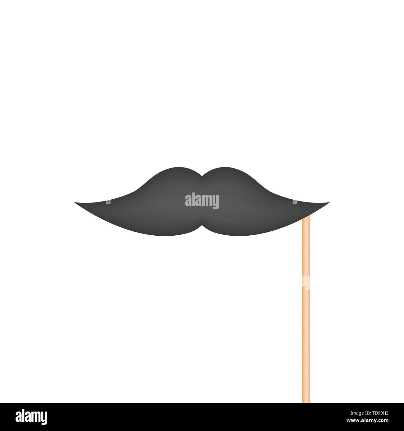 Mustache on stick isolated on white back Stock Vector Image & Art - Alamy