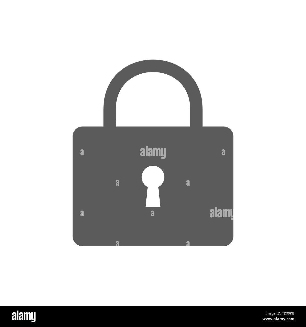 Lock icon sign isolated on white back Stock Vector Image & Art - Alamy