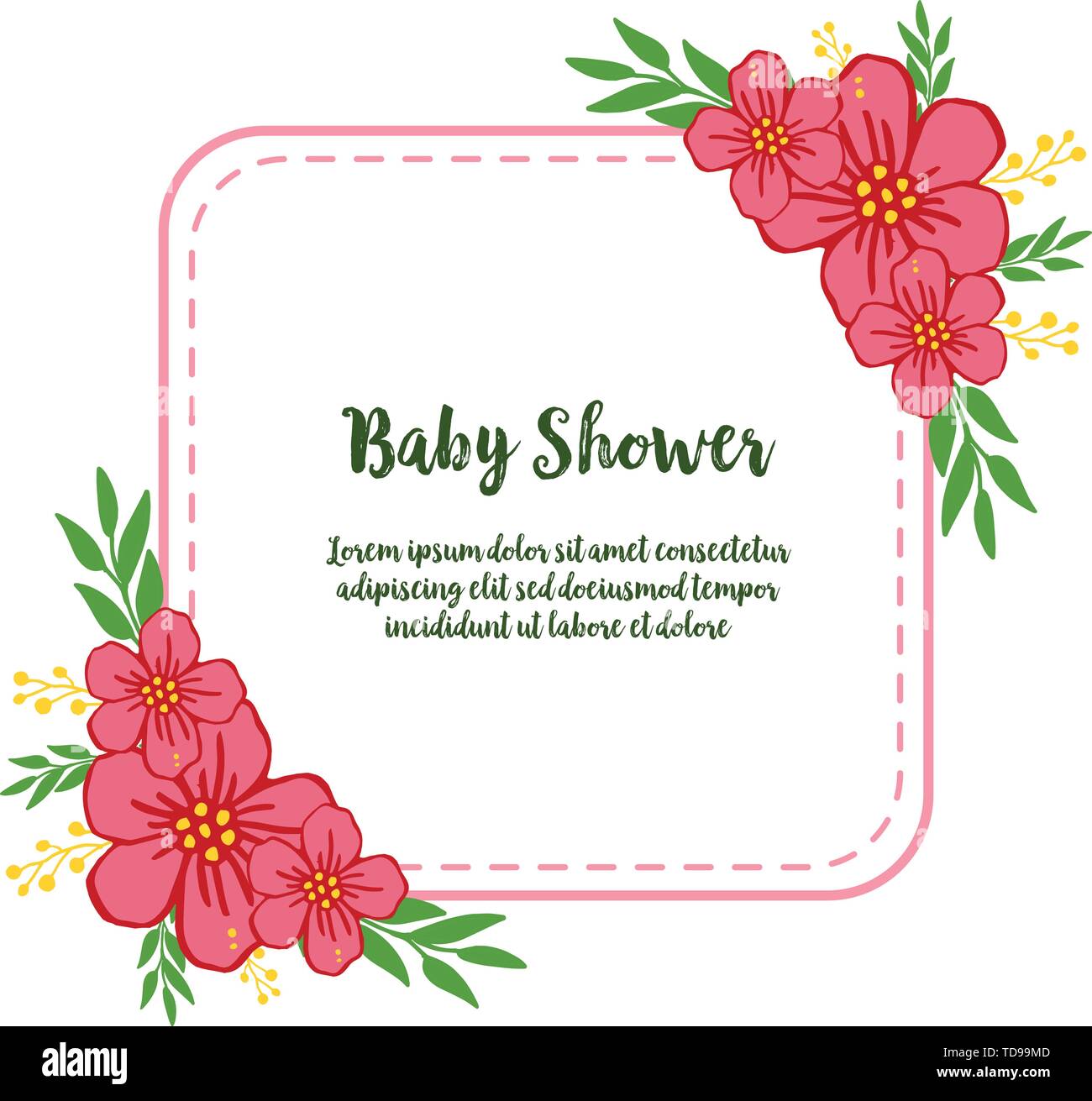 Vector illustration various ornate of green leafy flower frame with ...