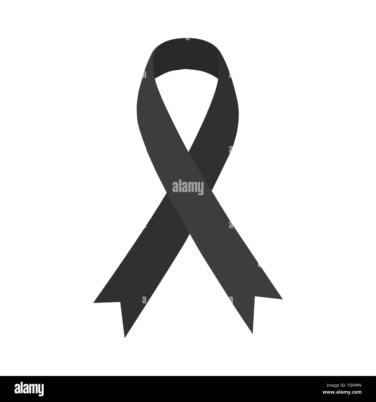 Awareness black ribbon. Melanoma & skin cancer. Vector Stock Vector ...