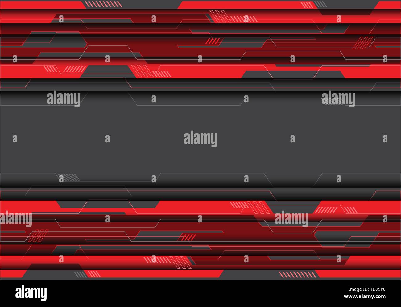 Abstract Red Circuit On Grey Design Modern Futuristic Background Vector Illustration Stock