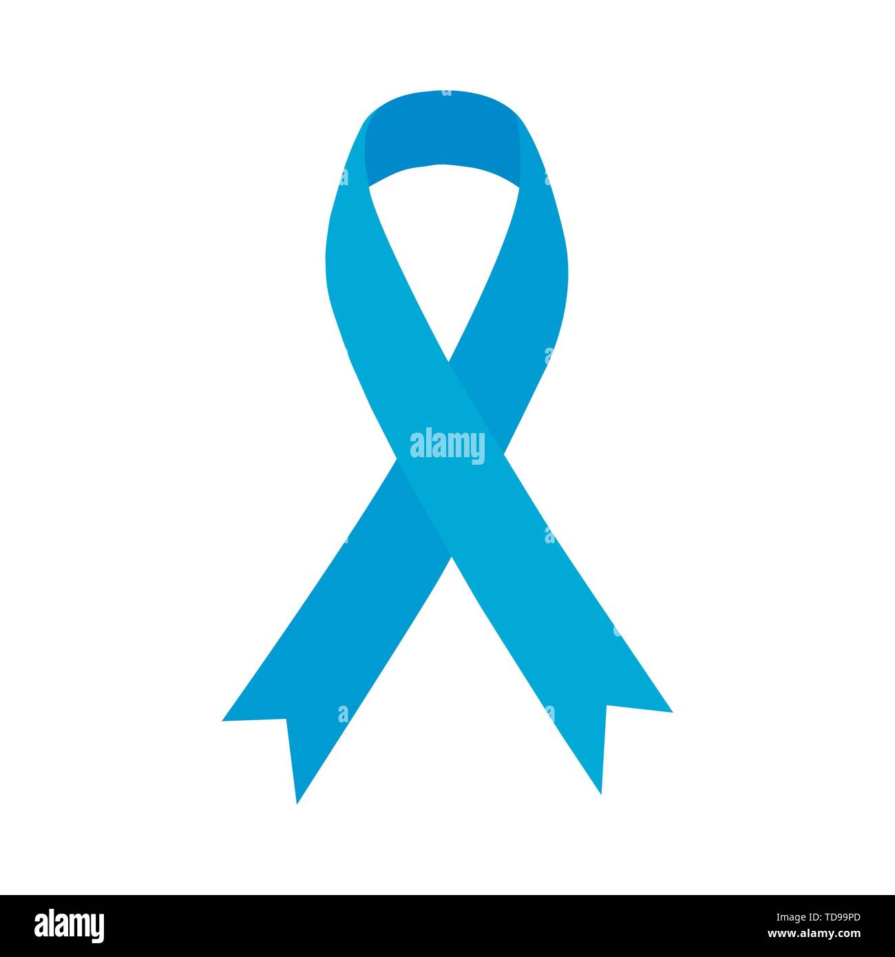 Blue ribbon. Prostate cancer. Illustration isolated on white background ...