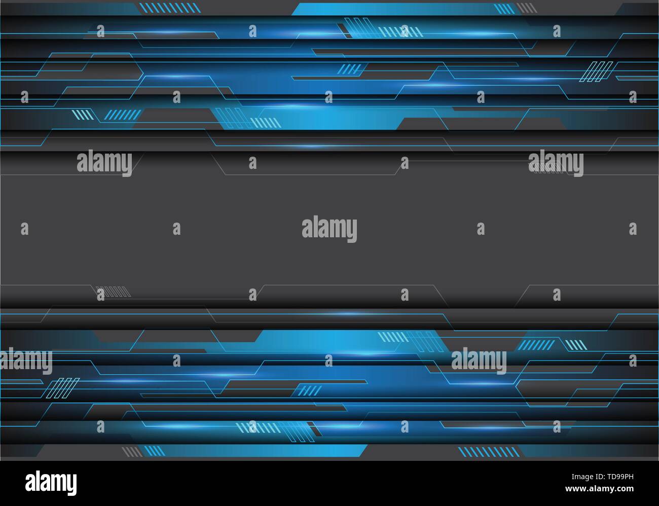 Abstract blue metallic circuit on grey design modern futuristic ...