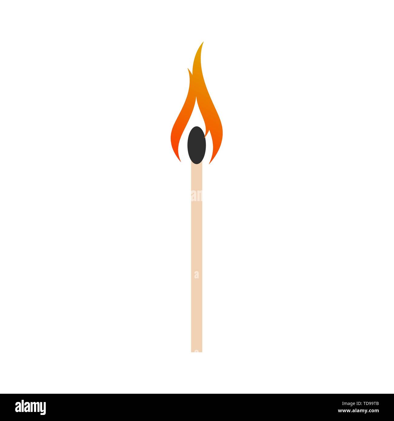 burning match. Vector eps10 illustration. fire concept Stock Vector ...