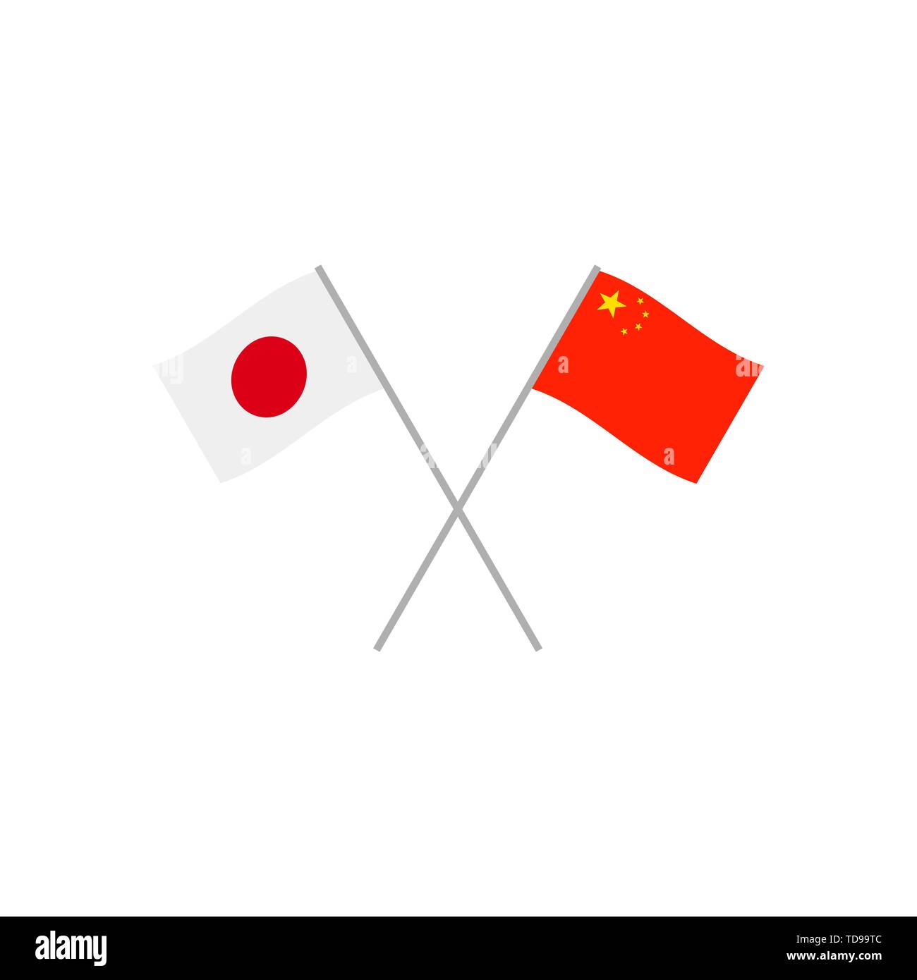 Japan and China flags. Flags icon. vector eps10 Stock Vector Image ...