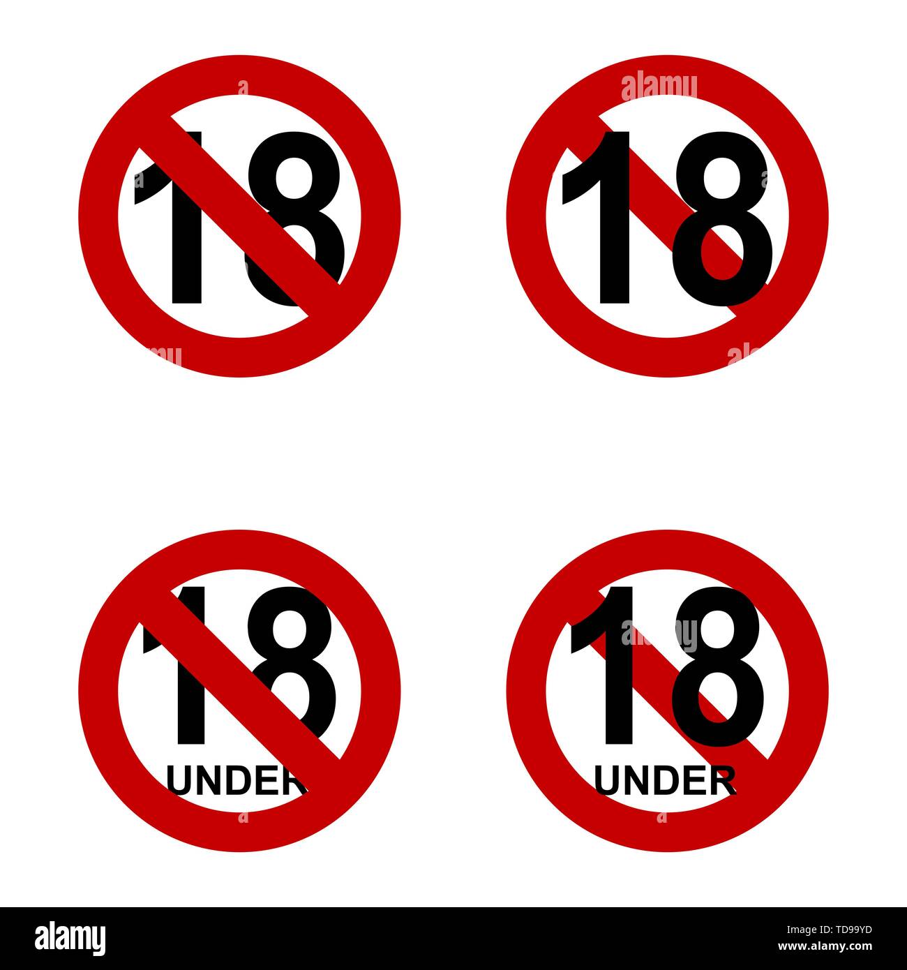 Under 18 sign isolated on white back. Vector Stock Vector Image & Art ...