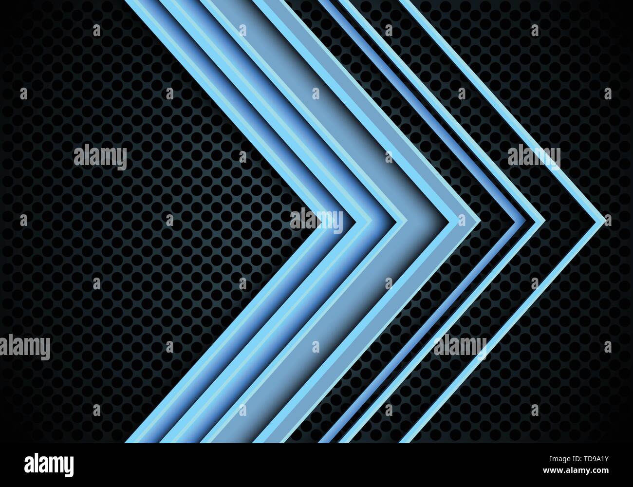 Abstract Blue Light Arrow Direction On Circle Mesh Design Modern Futuristic Background Vector 
