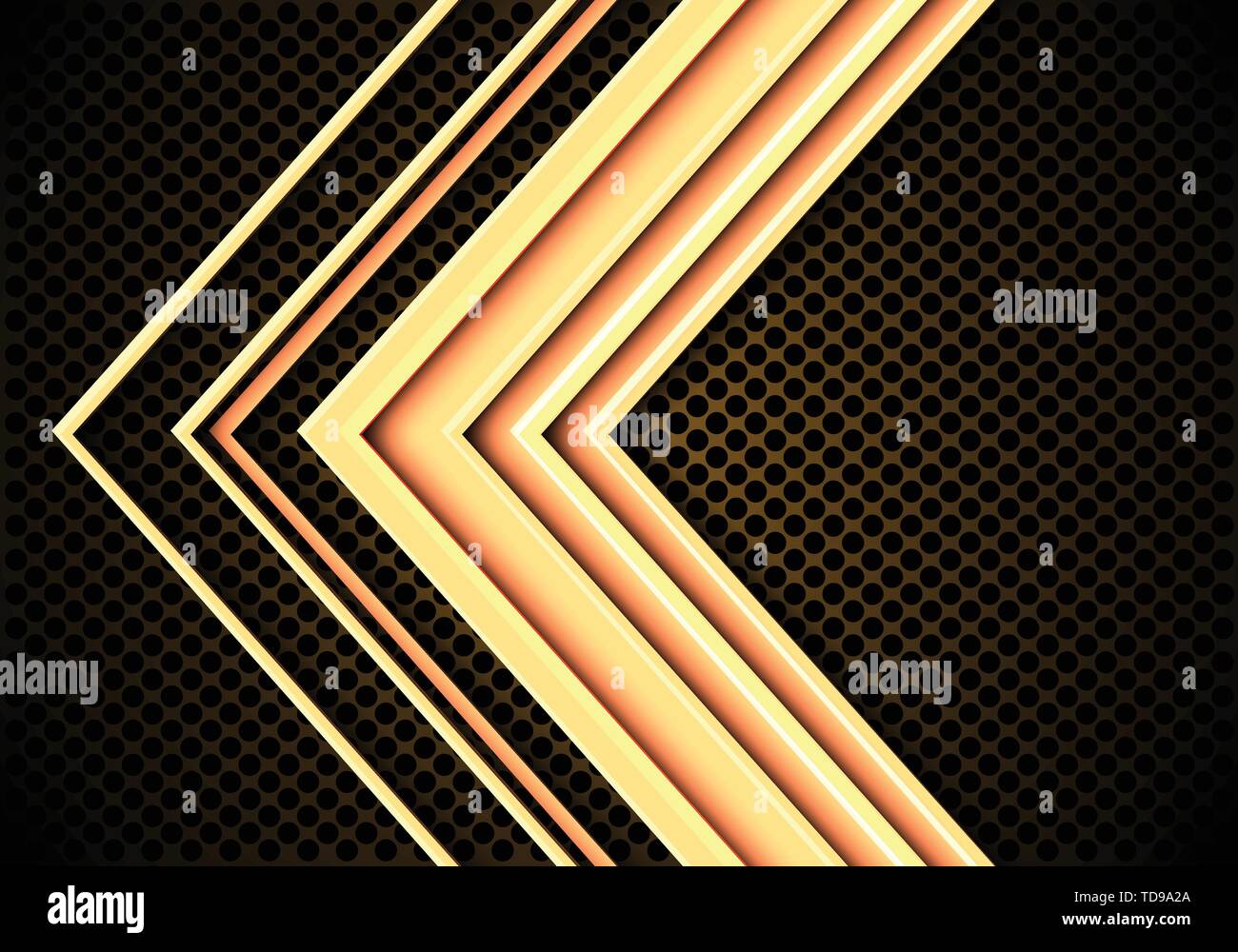 Abstract yellow light arrow direction on circle mesh design modern ...