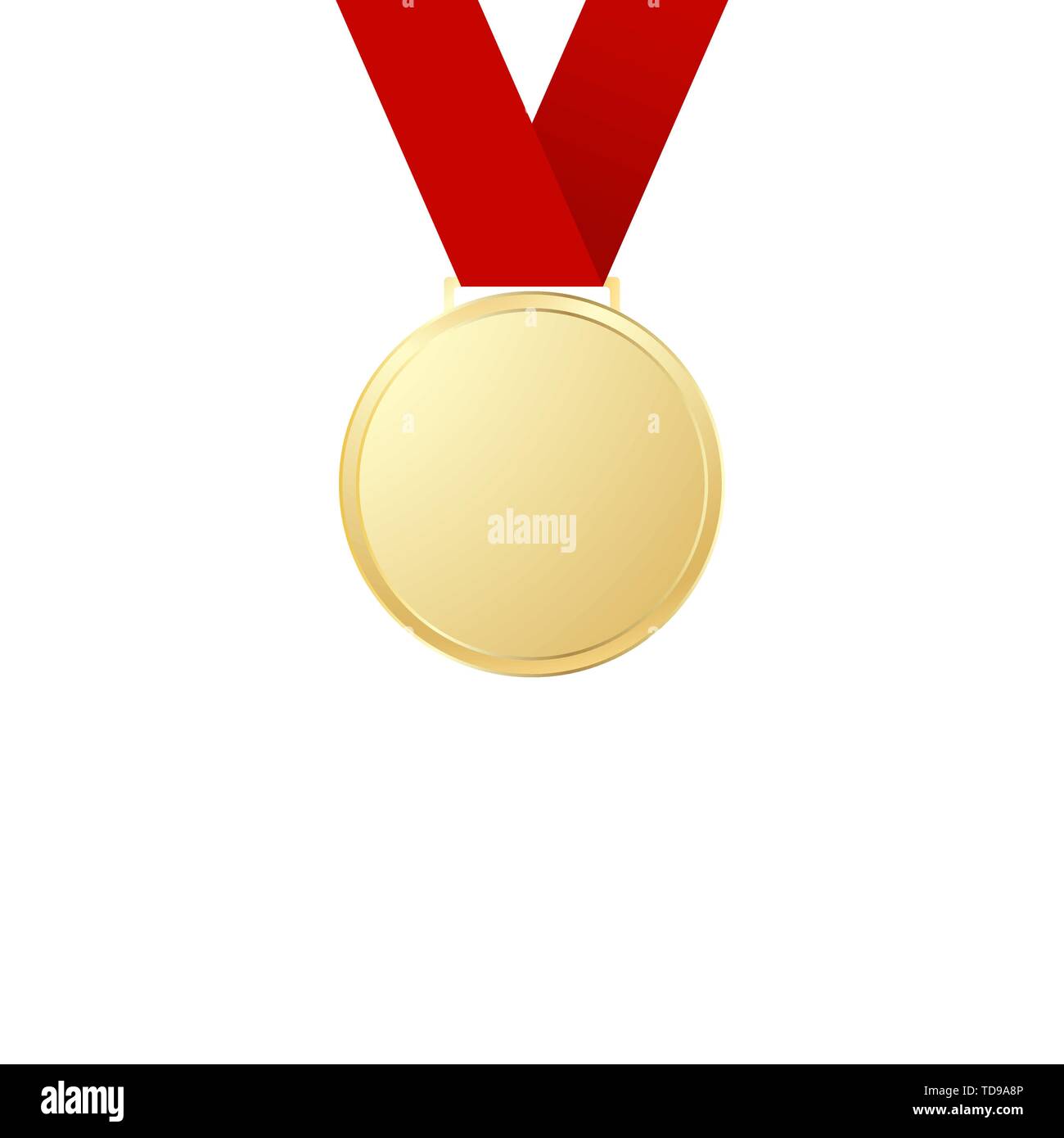 Gold medal with ribbon on white background Stock Vector Image & Art - Alamy