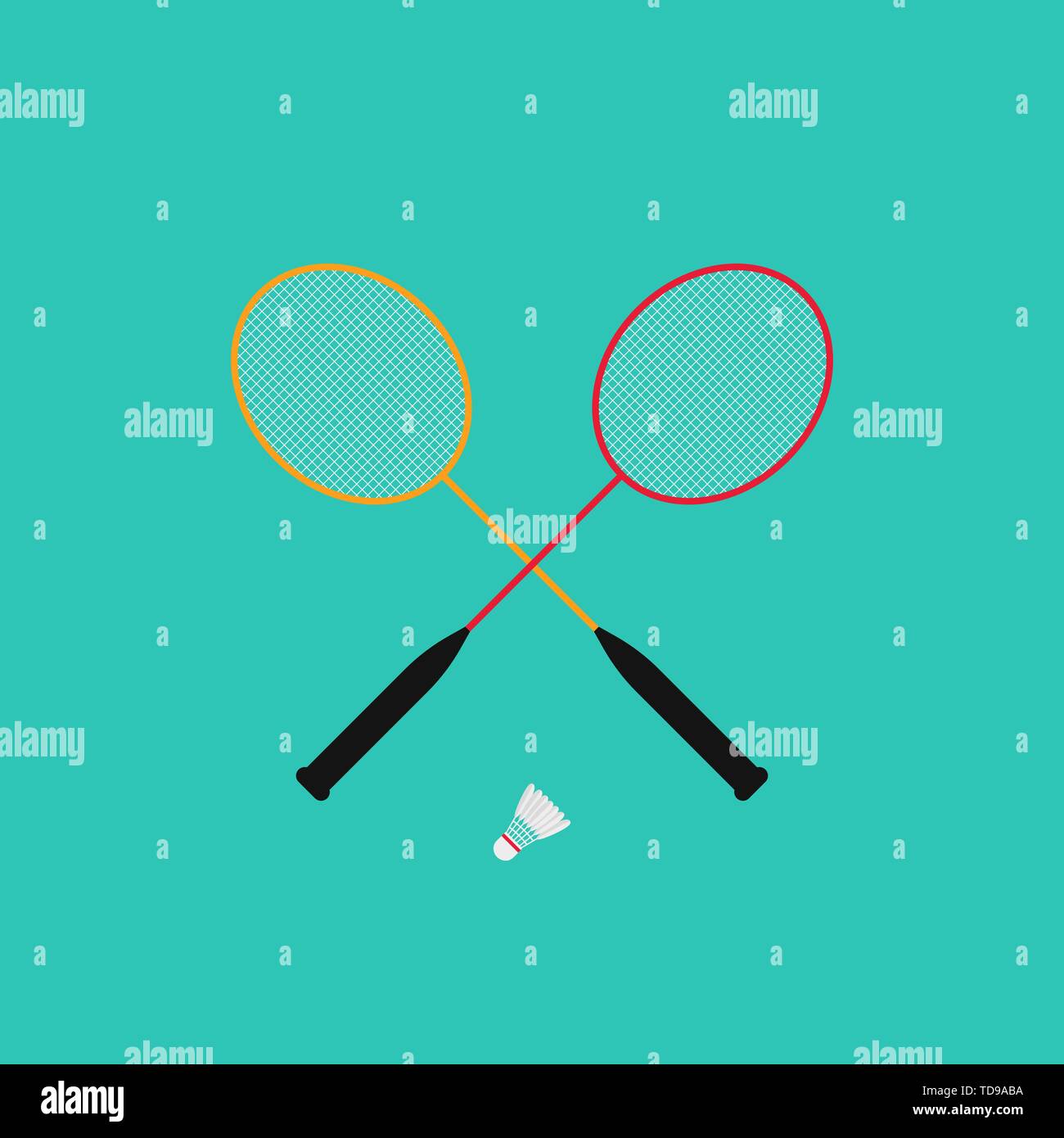 Badminton racket icon isolated on background. Vector Stock Vector Image ...