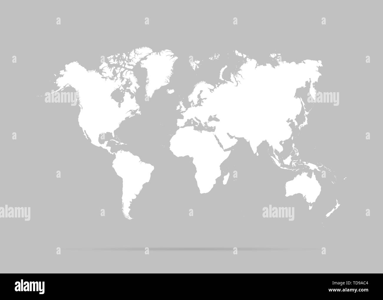 World map with shadow. Vector eps10 illustration Stock Vector Image ...