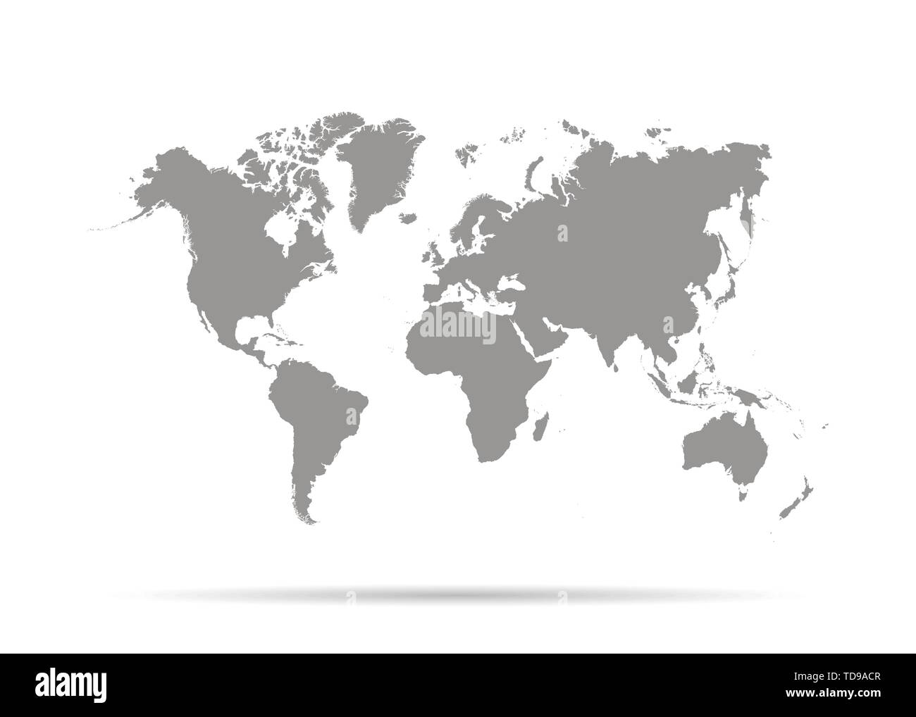 World map with shadow. Vector eps10 illustration Stock Vector Image ...