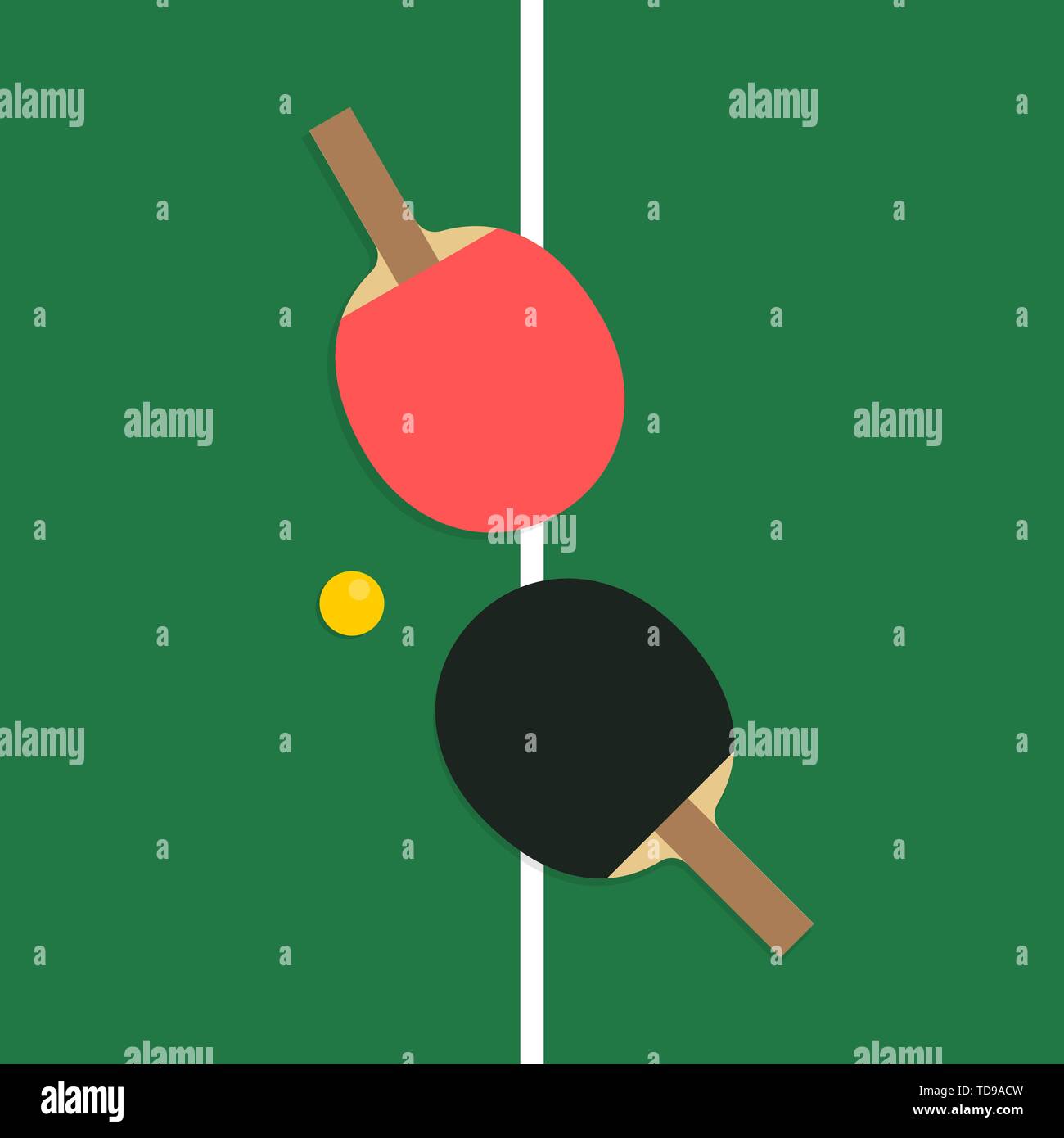 Table tennis. Two rackets. Vector eps10 illustration Stock Vector Image ...