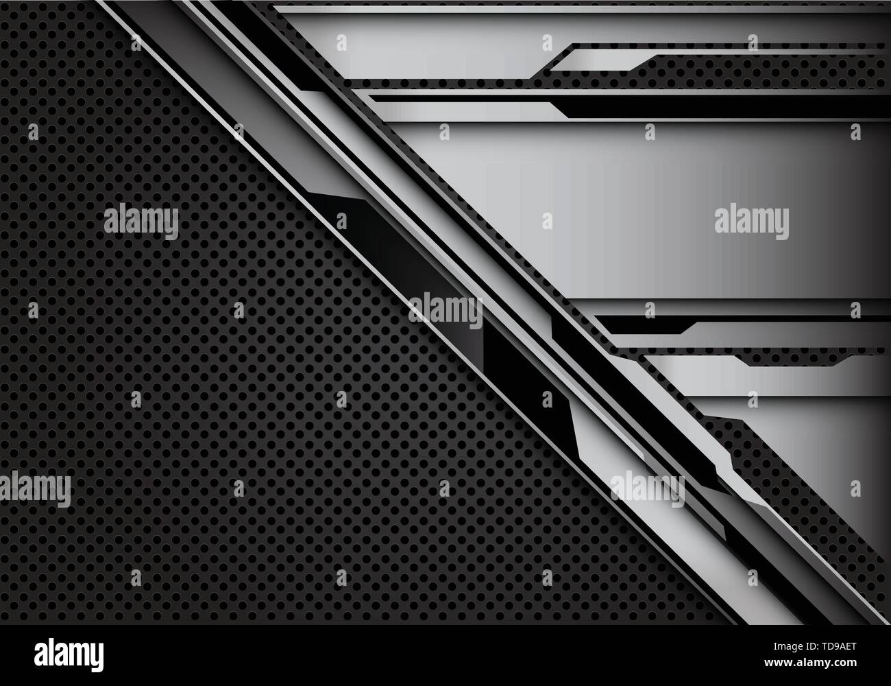 Abstract steel cyber pattern on dark grey circle mesh design modern ...