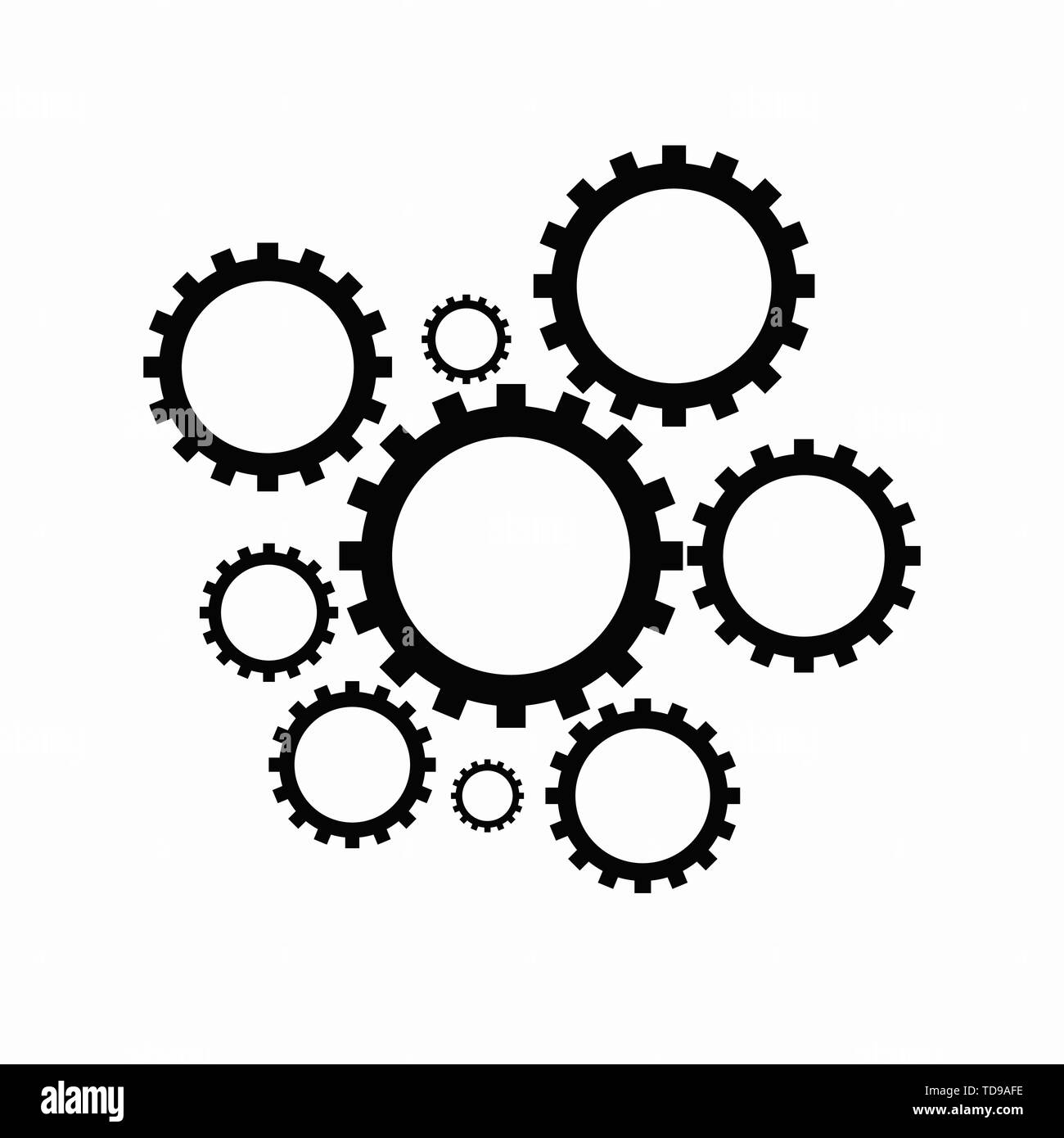 Vector gears mechanism isolated in white background Stock Vector Image ...