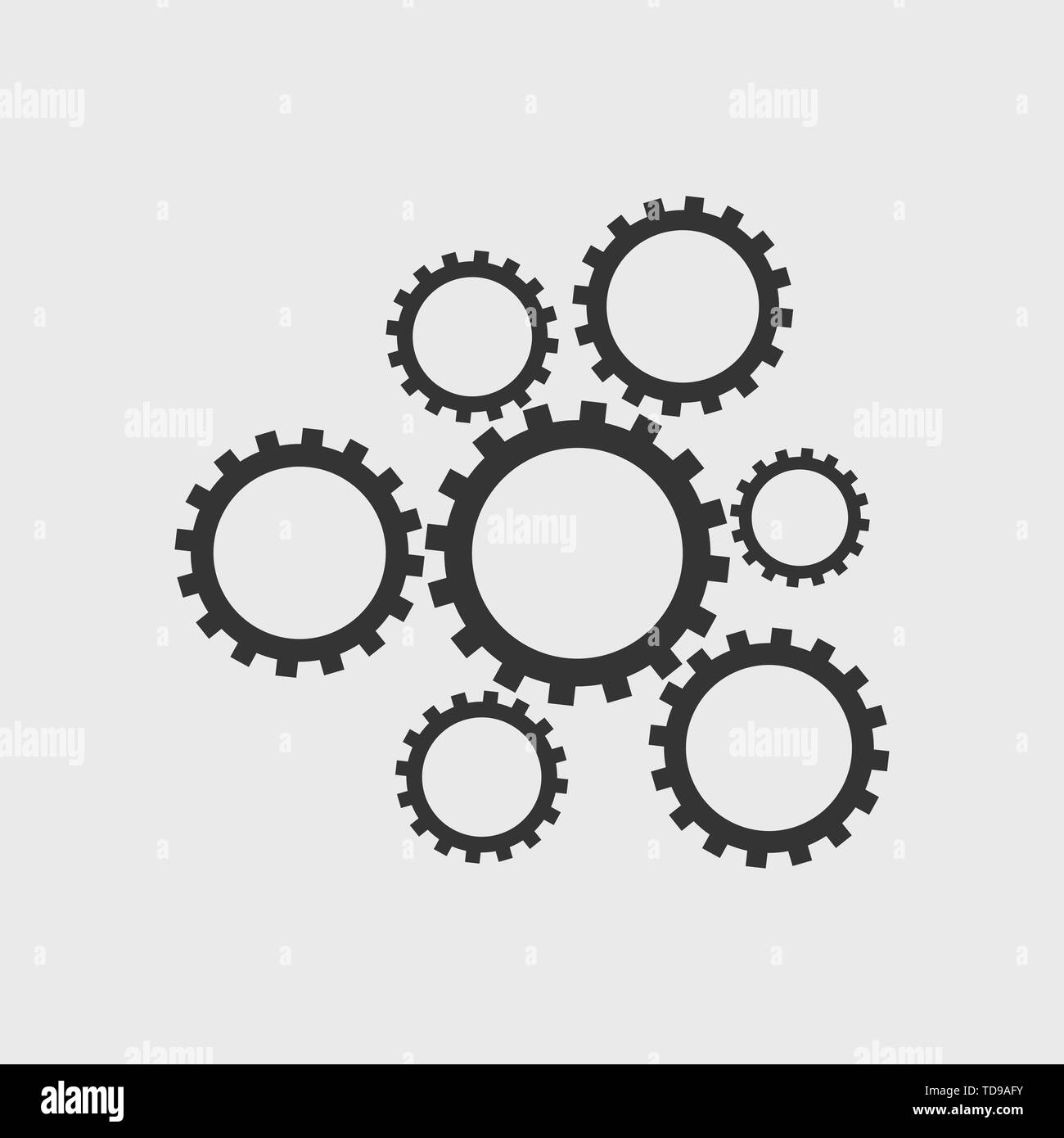 Vector gears mechanism isolated in white background Stock Vector Image ...