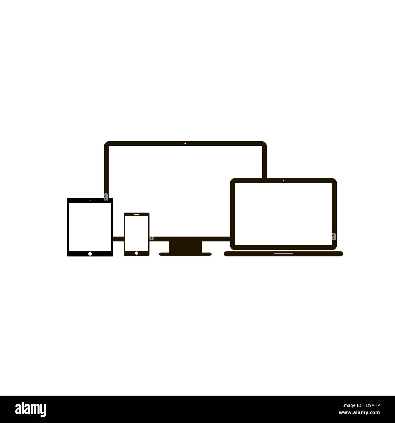 Device Icons: smartphone, tablet, laptop and desktop computer Stock ... Device Icons: smartphone, tablet, laptop and desktop computer Stock ...