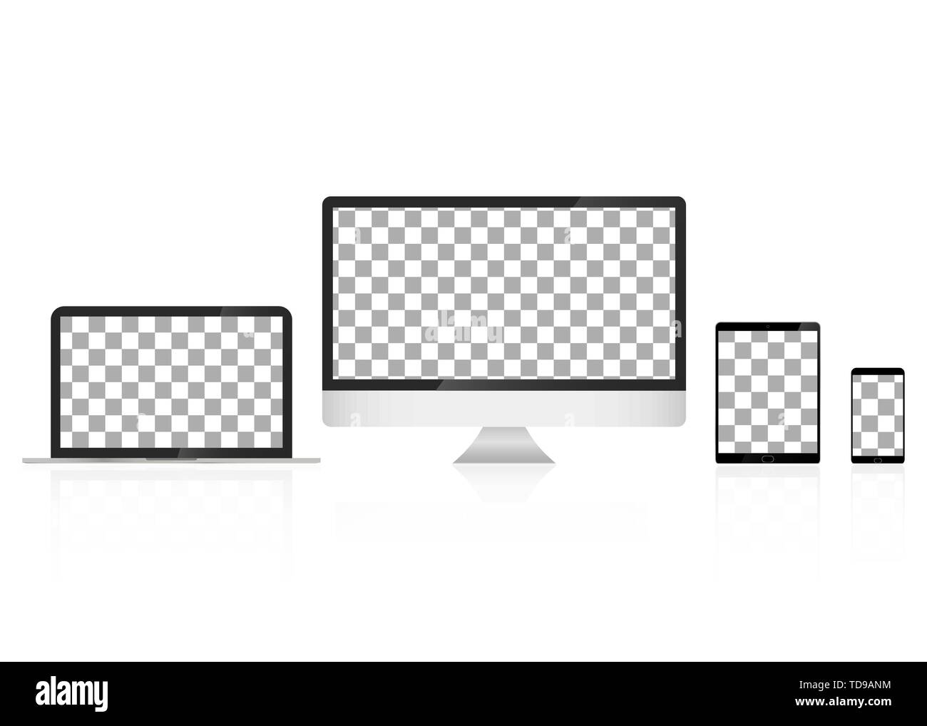 Electronic device set. Monitor tablet laptop and smartphone Stock ...