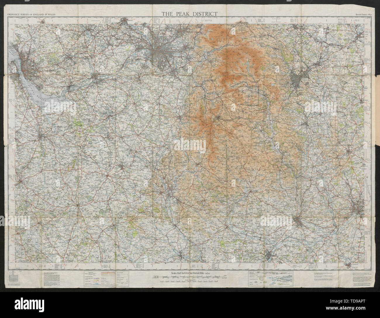 Old Map Of Derbyshire High Resolution Stock Photography and Images - Alamy