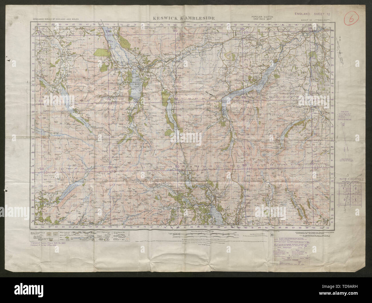 One inch ordnance survey map sheet 12 hi-res stock photography and ...
