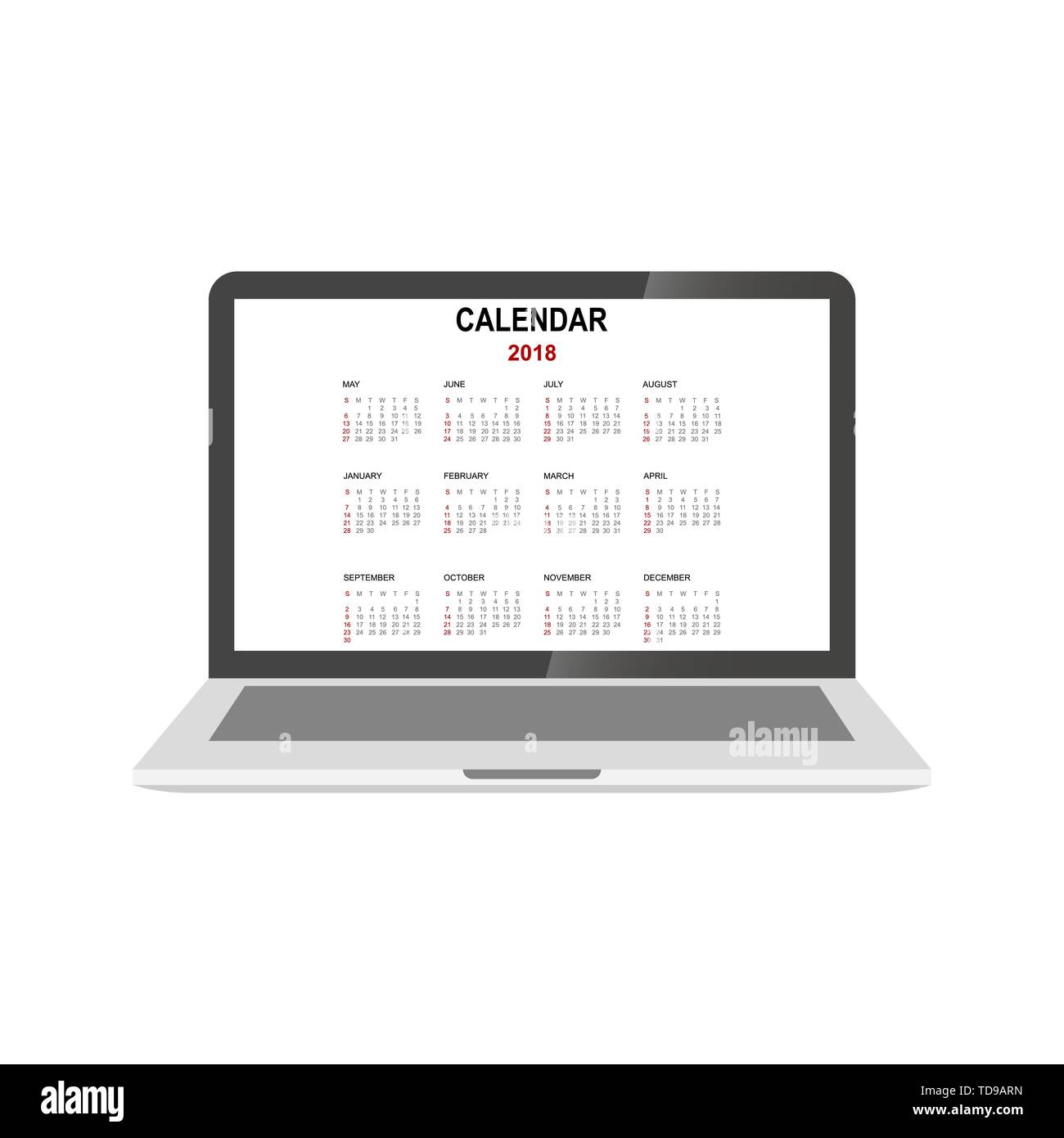 Laptop diary on white Stock Vector Images - Alamy