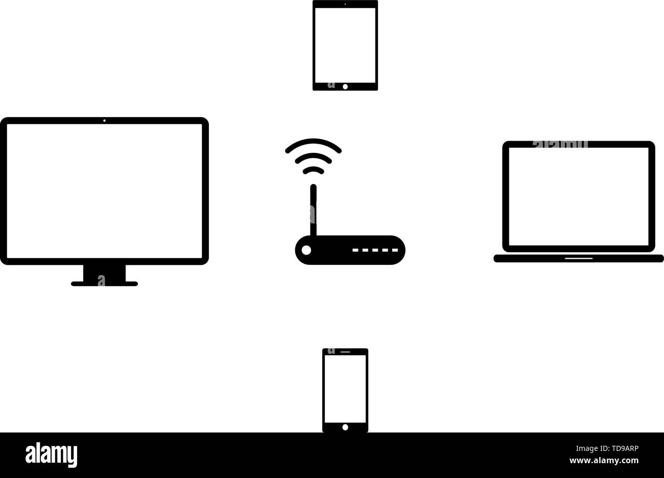 Wifi router and your devices icons. Vector Stock Vector Image & Art - Alamy