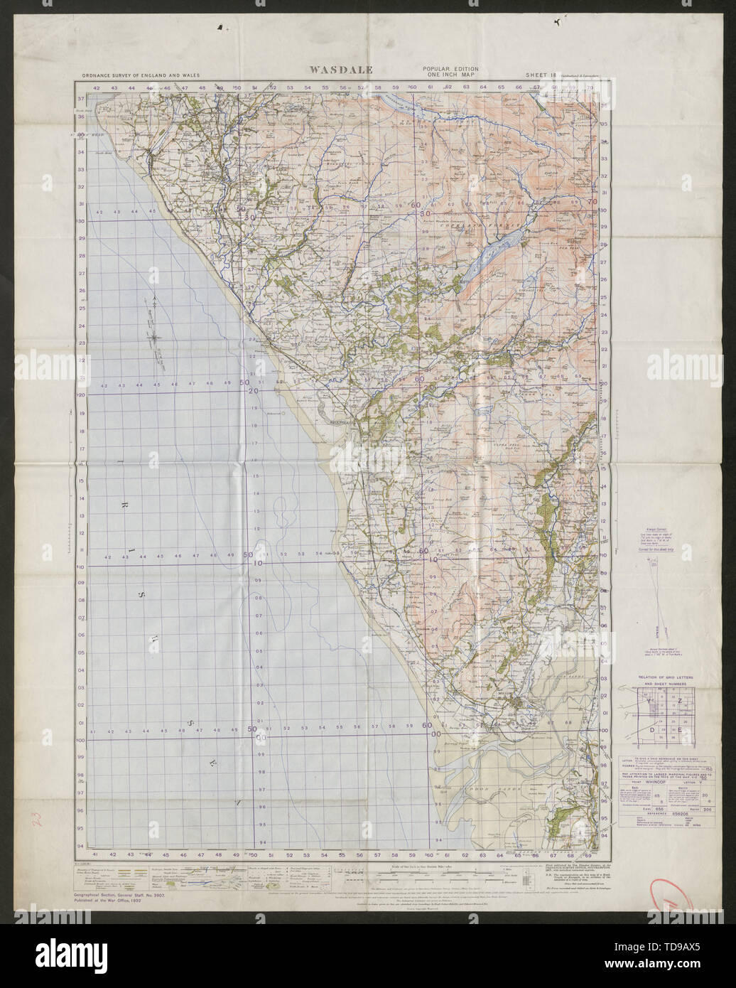 Sheet 18 WASDALE. Cumbria Wastwater Millom Sellafield. ORDNANCE SURVEY ...