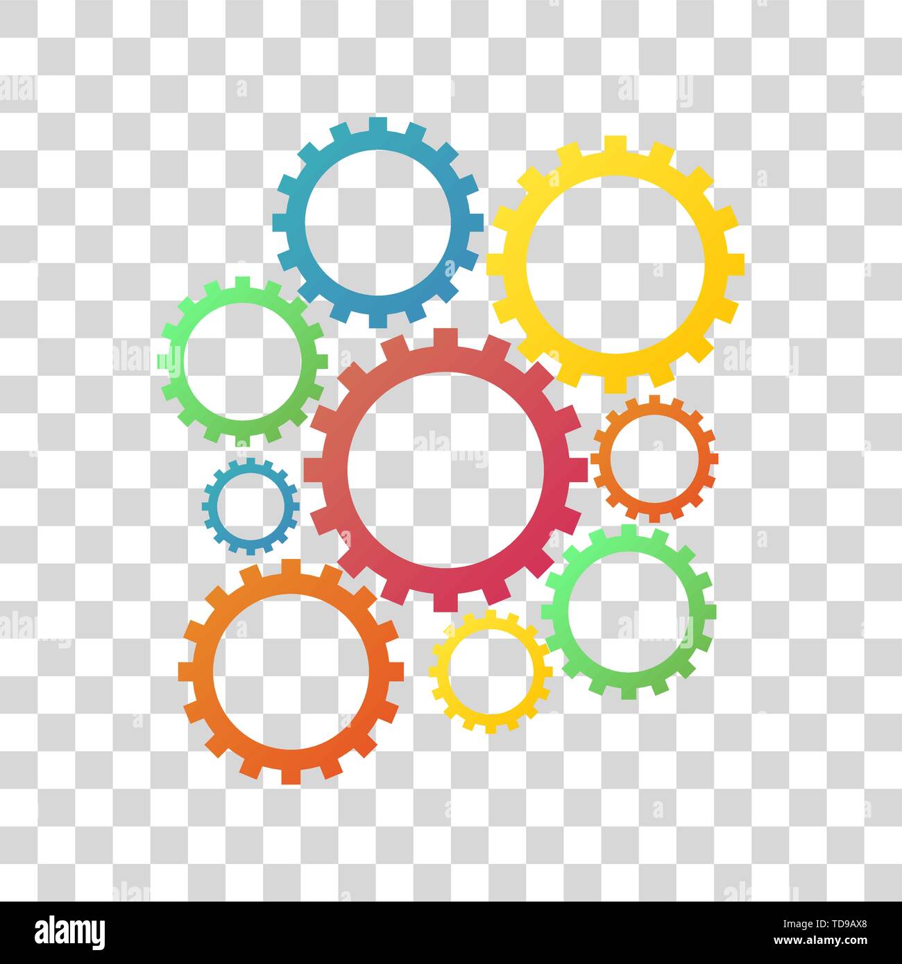 Vector gears mechanism isolated in transparent background Stock Vector ...