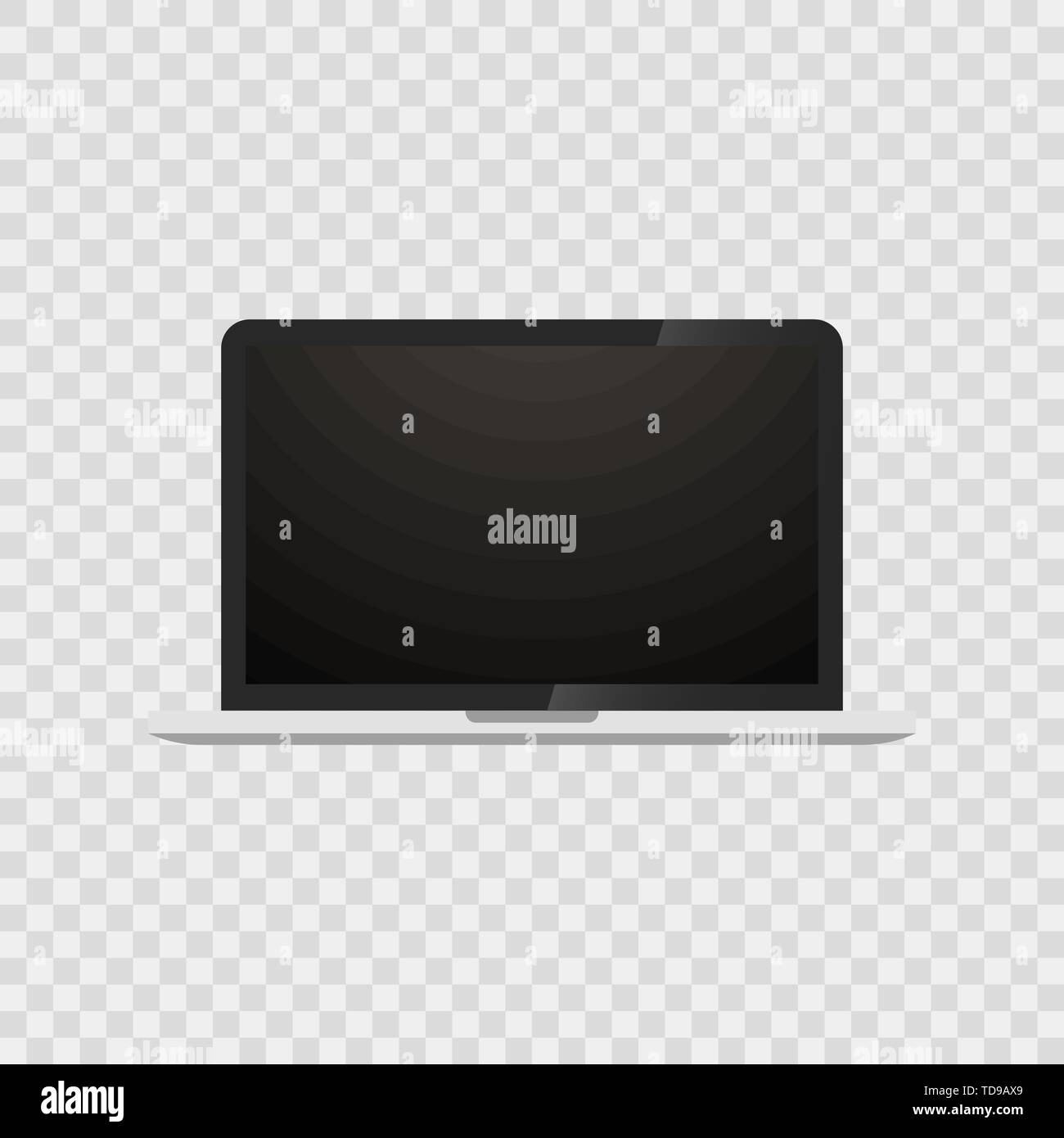 Realistic laptop computer with black screen. Vector Stock Vector Image ...