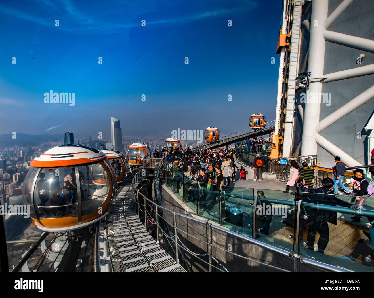 guangzhou tower, the ferris wheel Stock Photo - Alamy