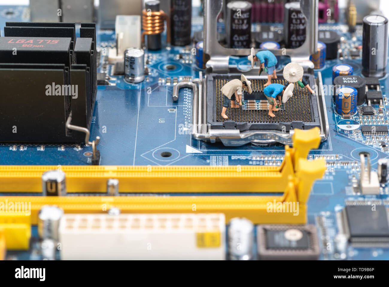 Computer motherboard creative toy picture Stock Photo - Alamy