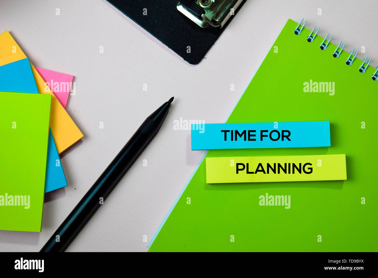 Time For Planning text on sticky notes with office desk concept Stock ...