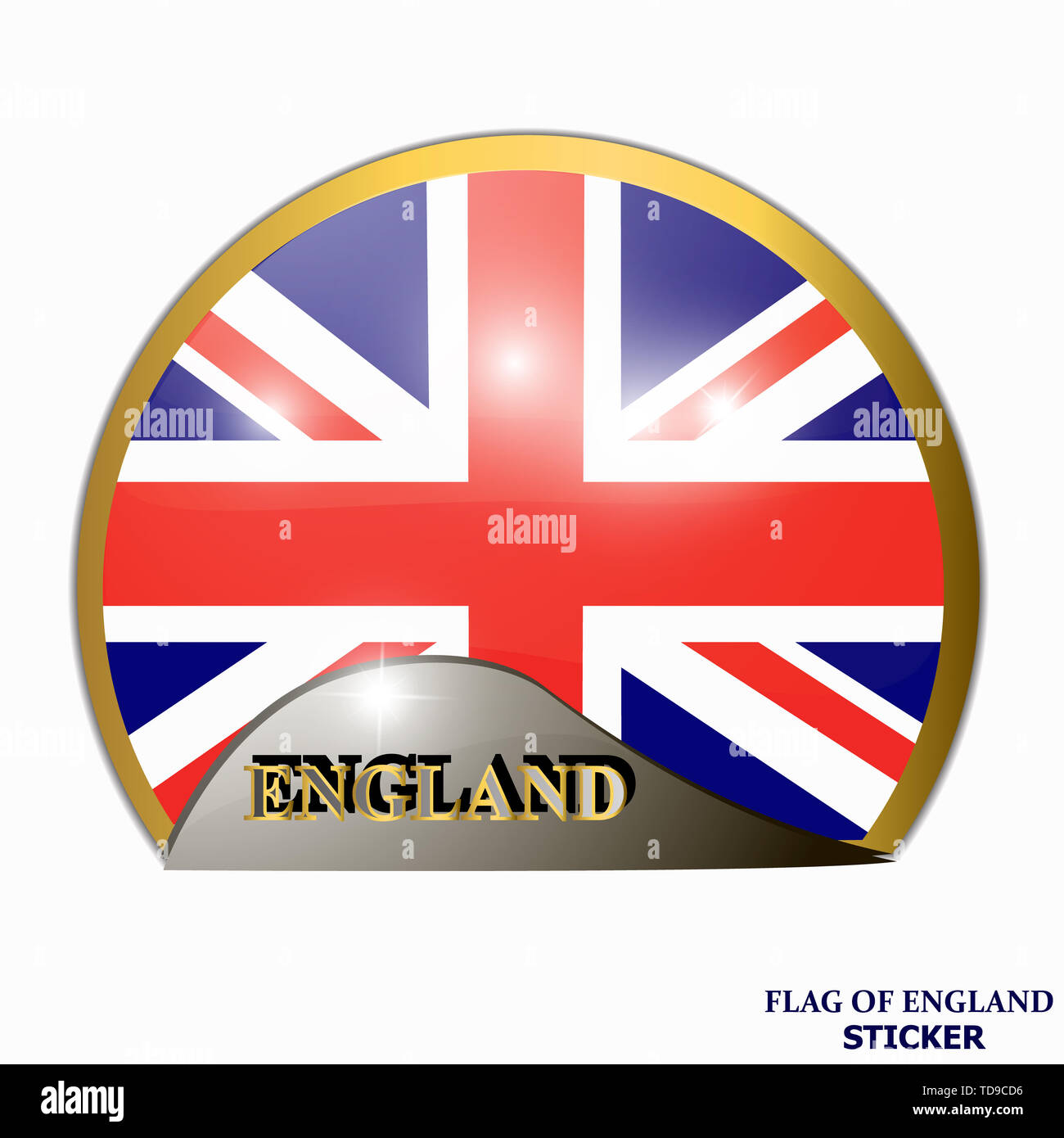 Made in England sticker. Bright sticker with flag of England ...
