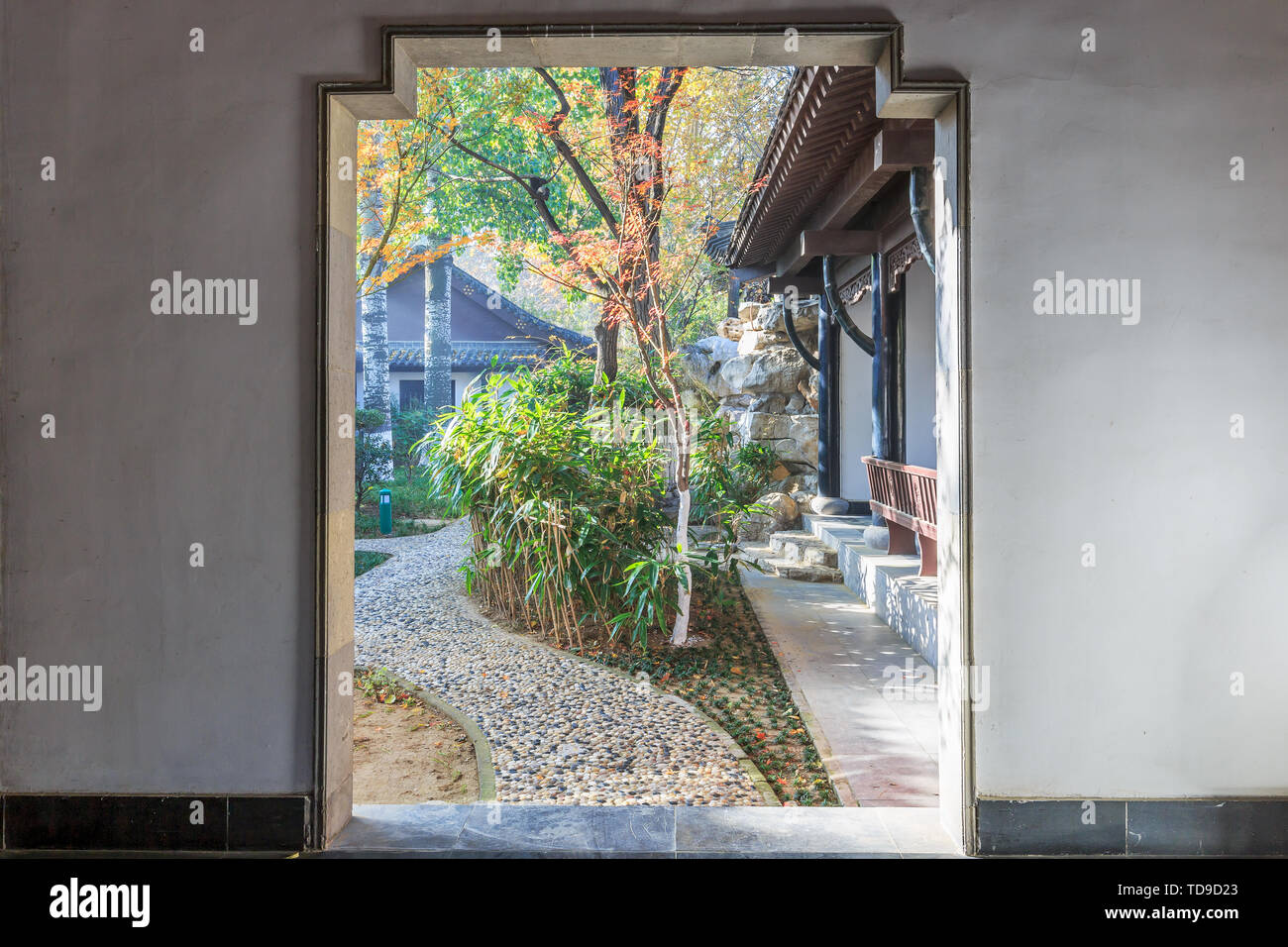 Landscape inside the garden door Stock Photo - Alamy