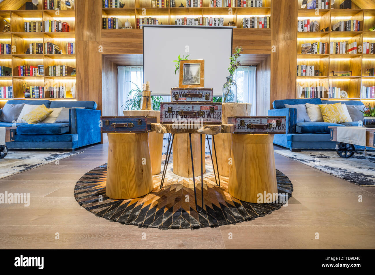 Tv coffee table model room design design design decoration hi-res stock ...