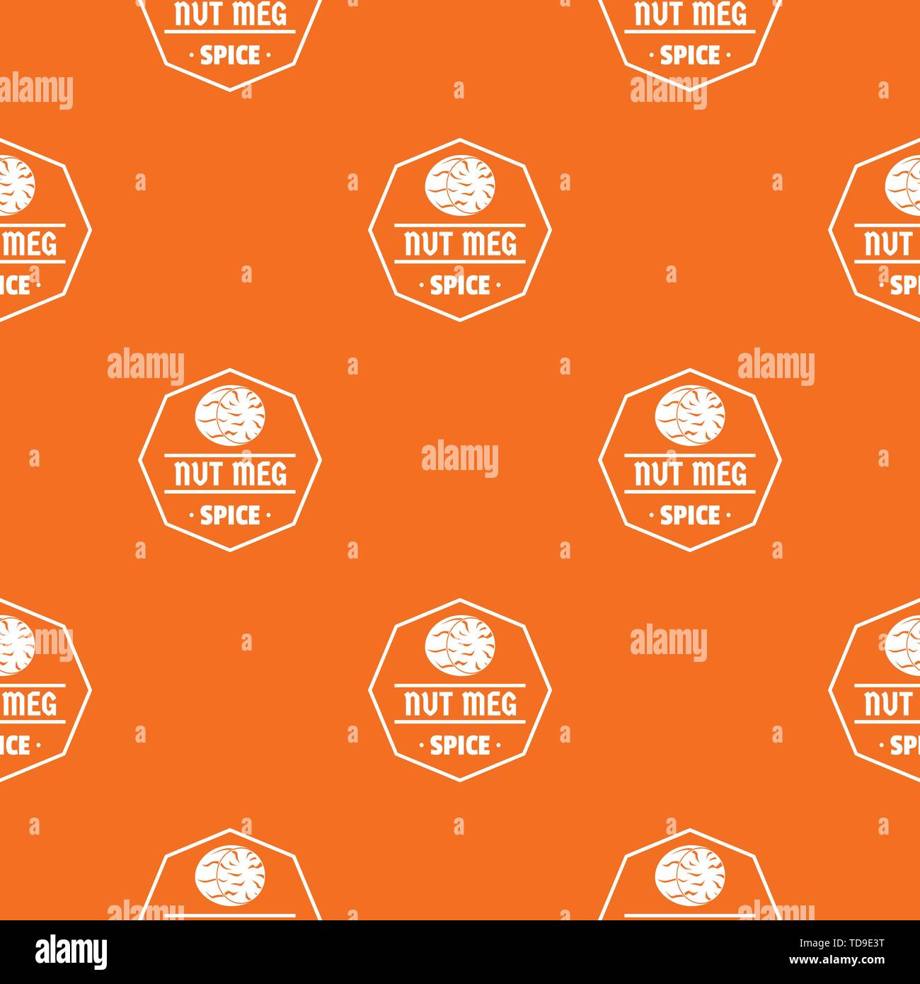Nutmeg pattern vector orange Stock Vector Image & Art - Alamy