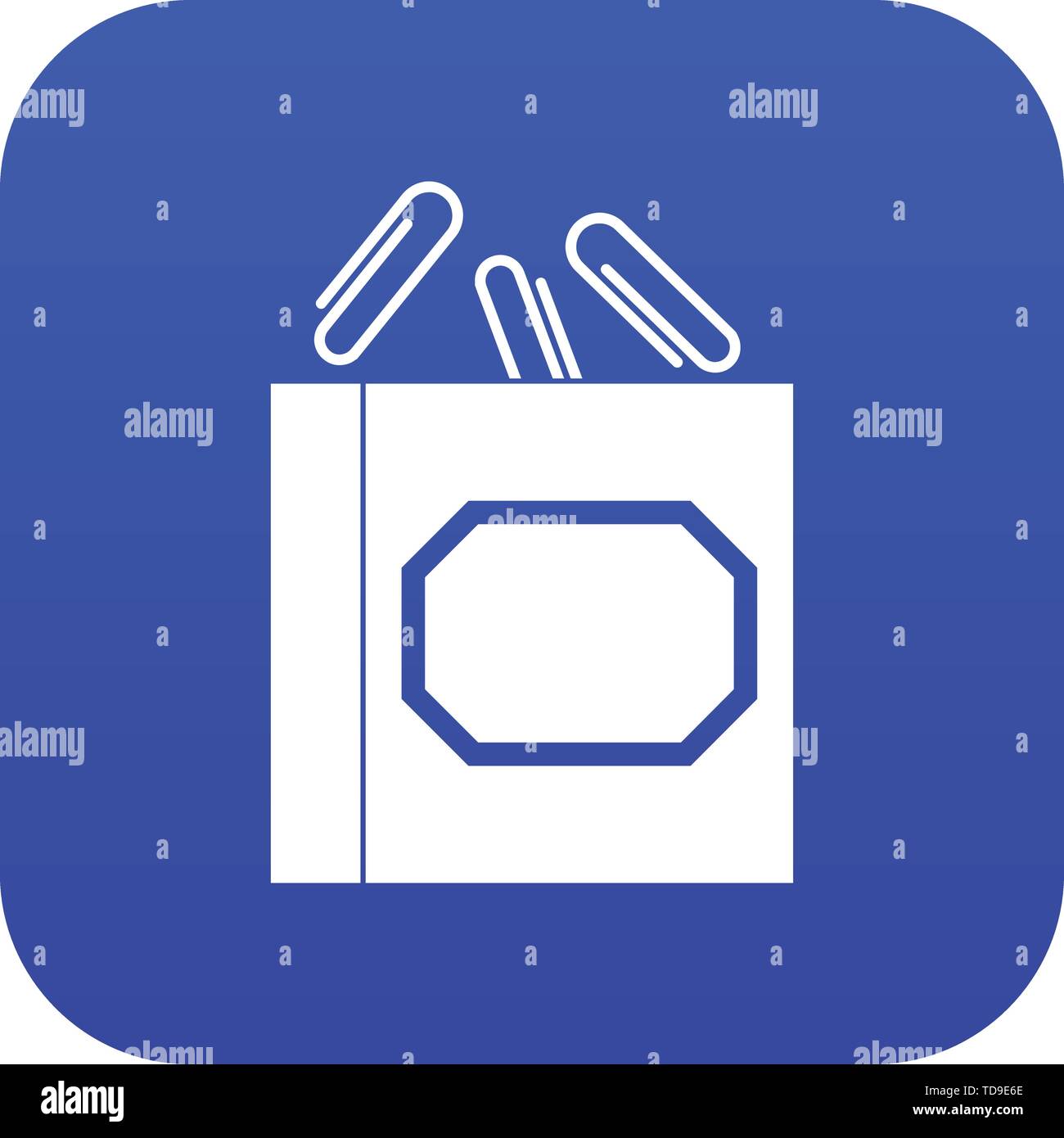 Paper clips box icon digital blue Stock Vector Image & Art - Alamy