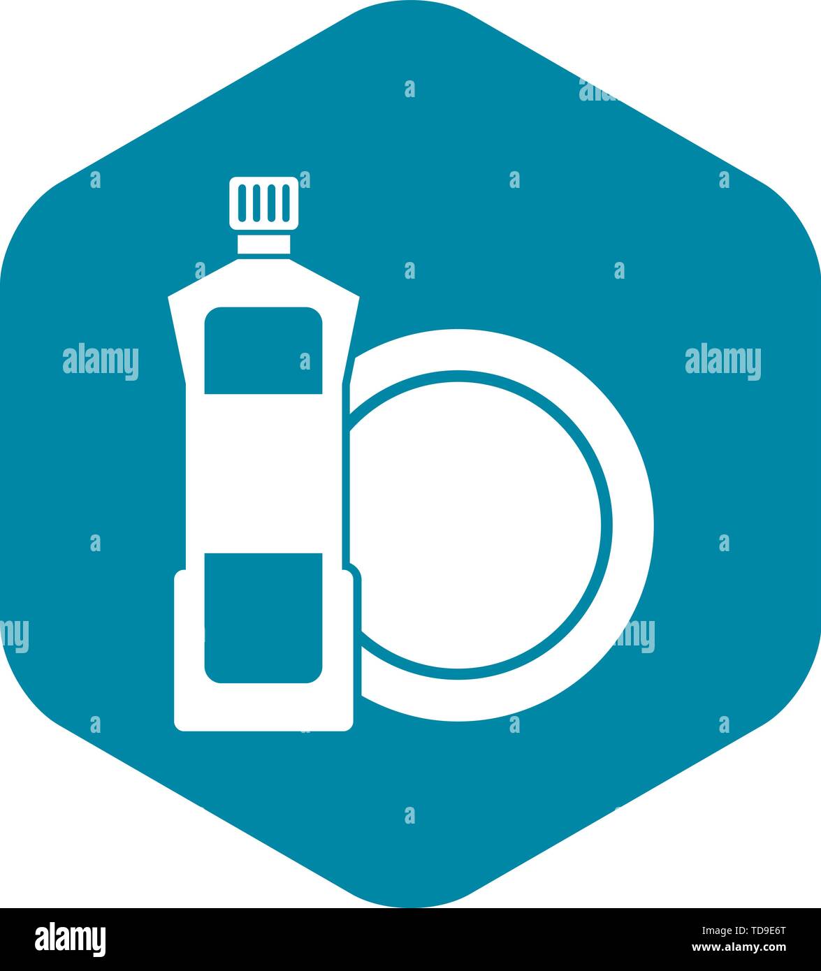 Dishwashing liquid detergent and dish icon Stock Vector Image & Art - Alamy