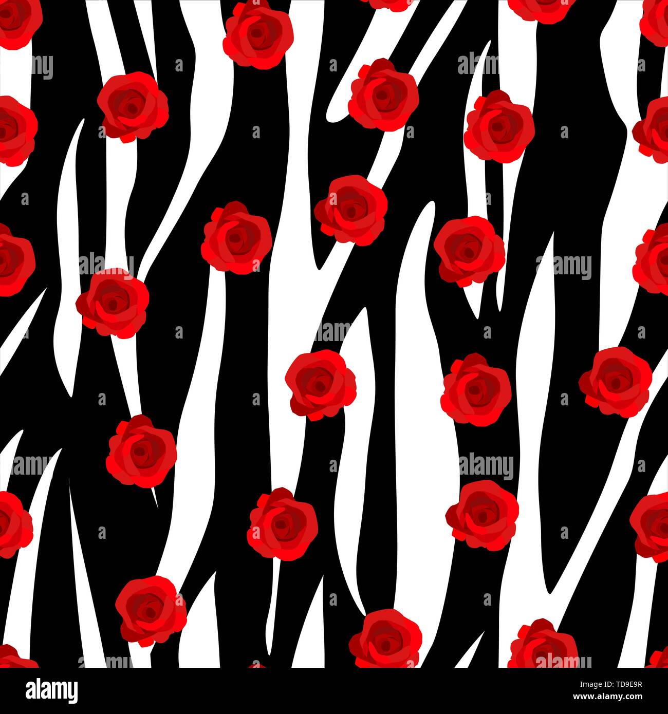 Red On Black Roses Pattern Wallpaper Vintage Old School