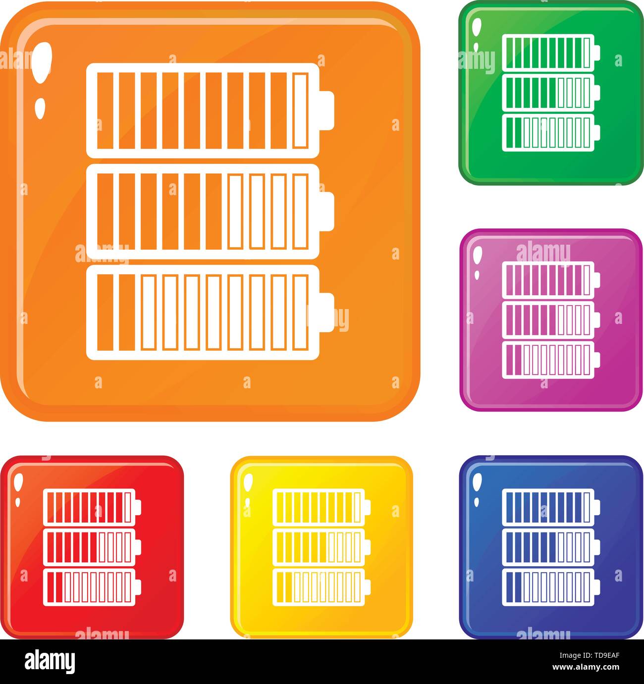 Battery indicators icons set vector color Stock Vector Image & Art - Alamy