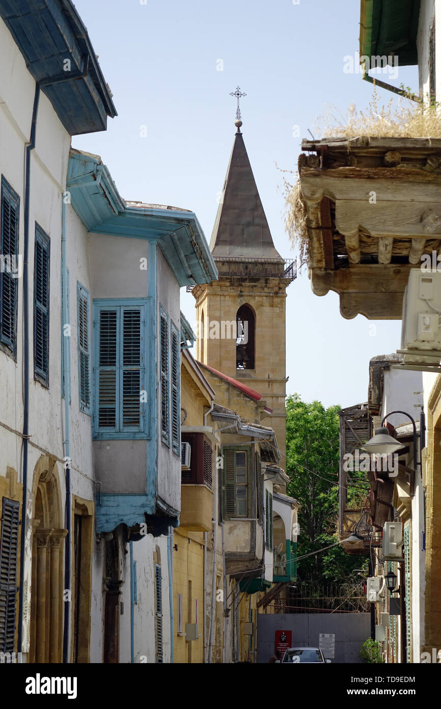 Typical old houses, Nicosia, Lefkosa, North Nicosia, Cyprus, Europe ...